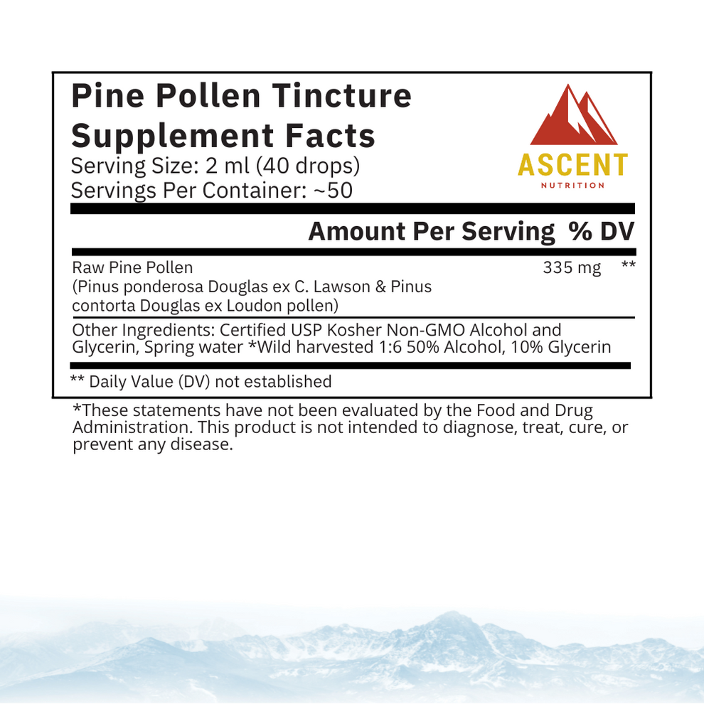 Wild-Harvested Pine Pollen Tincture, 335 mg – Ascent Nutrition