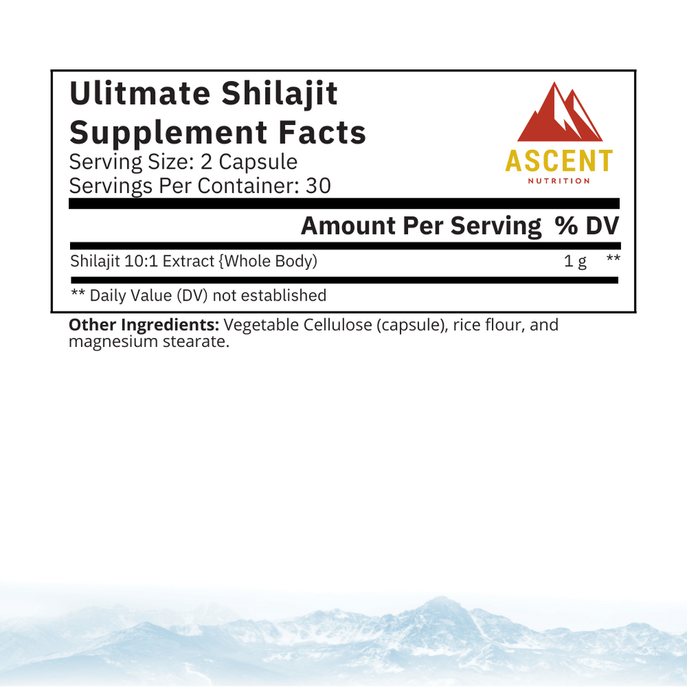 Ultimate Shilajit, 60 Capsules, 1 g – Ascent Nutrition